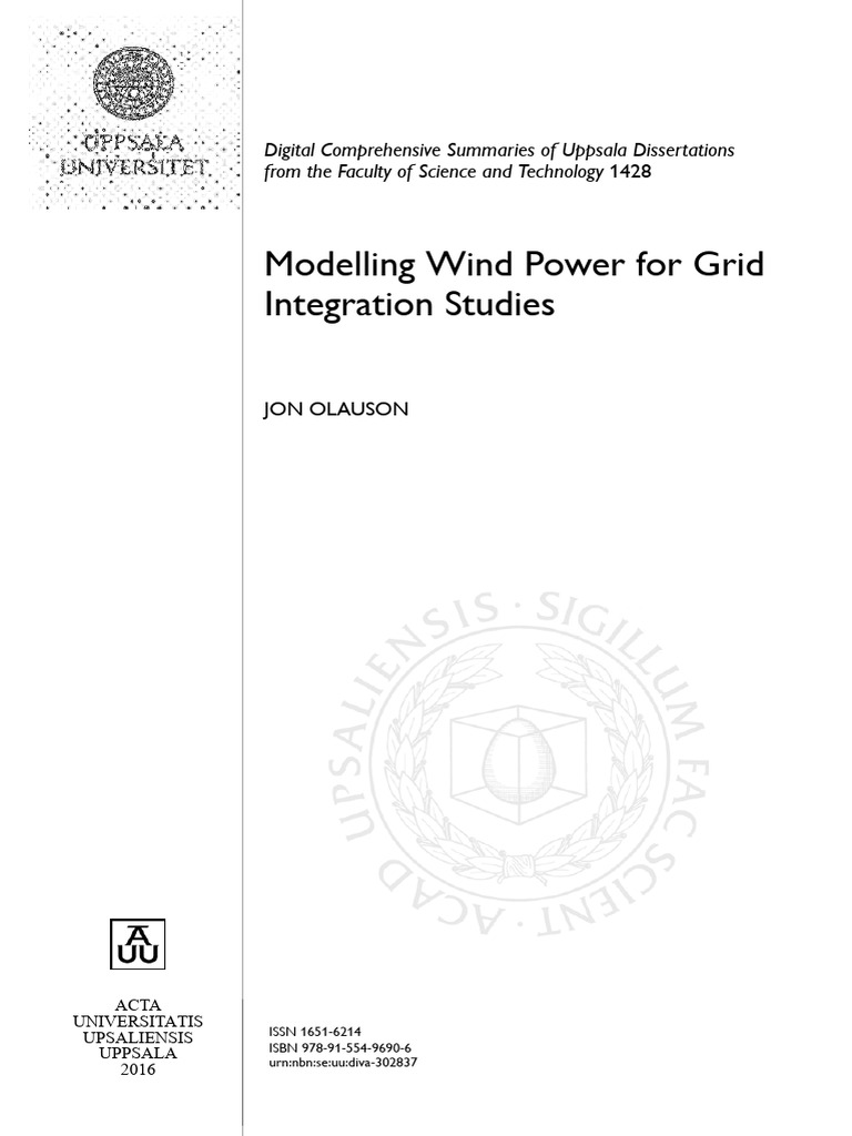 FULLTEXT02 (Wind Energy Study) | PDF | Wind Power | Wind Farm