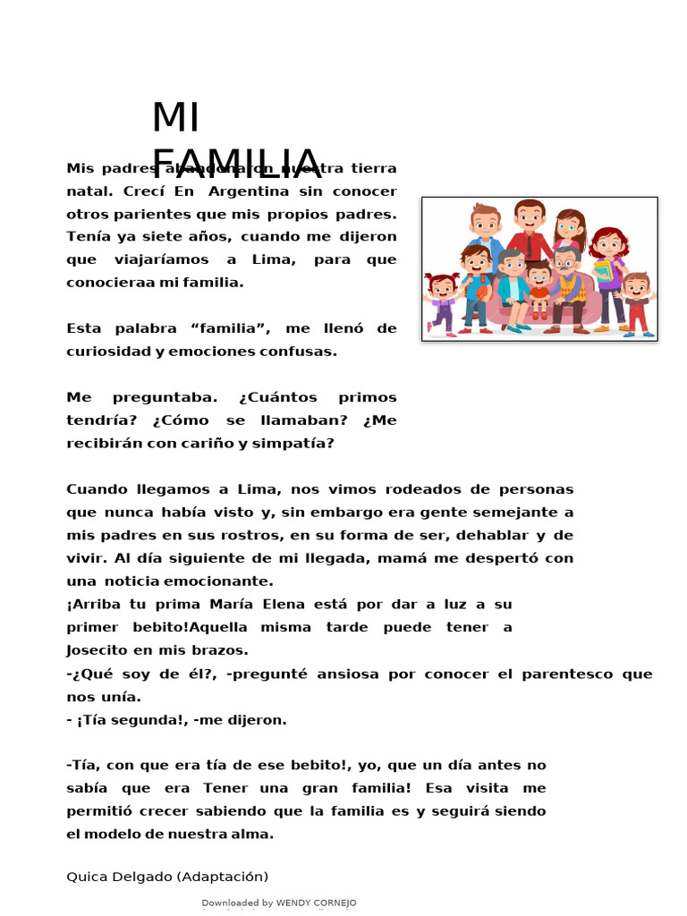 Fichas Leemos Juntos Plan Lector Mi Familia 2 | PDF