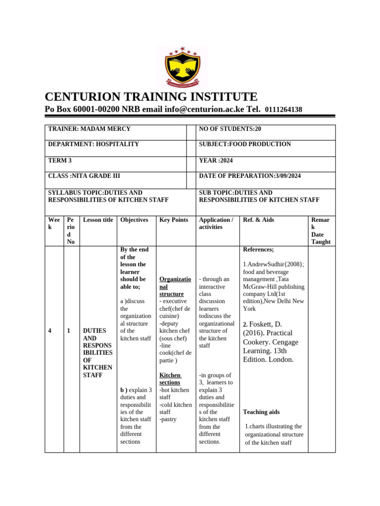 Food Production WK 4 Scheme | PDF
