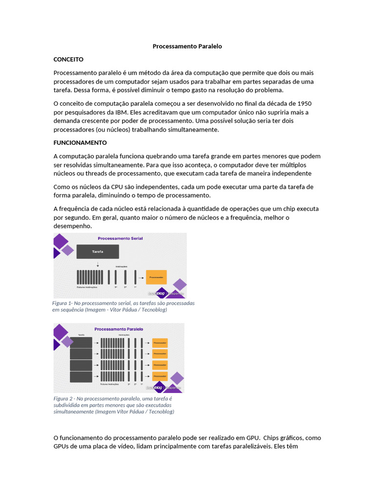 Processamento Paralelo Slide | PDF | Computação paralela | Arte