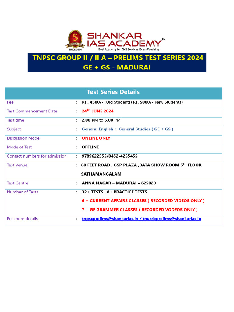 BATCH-01-GE+GS-Madurai | PDF