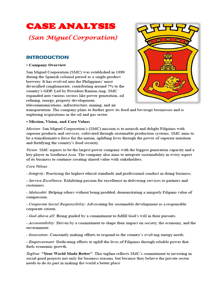 San Miguel Corp. Case Analysis 2 | PDF