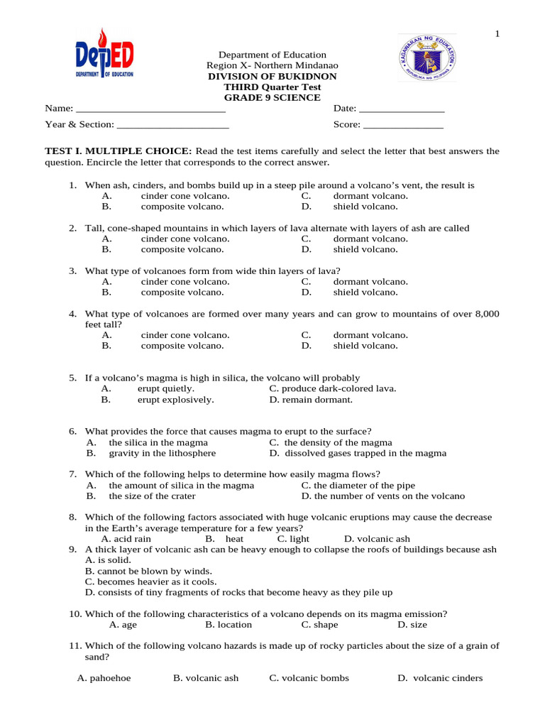 Science 3rd Quarter Exam | PDF