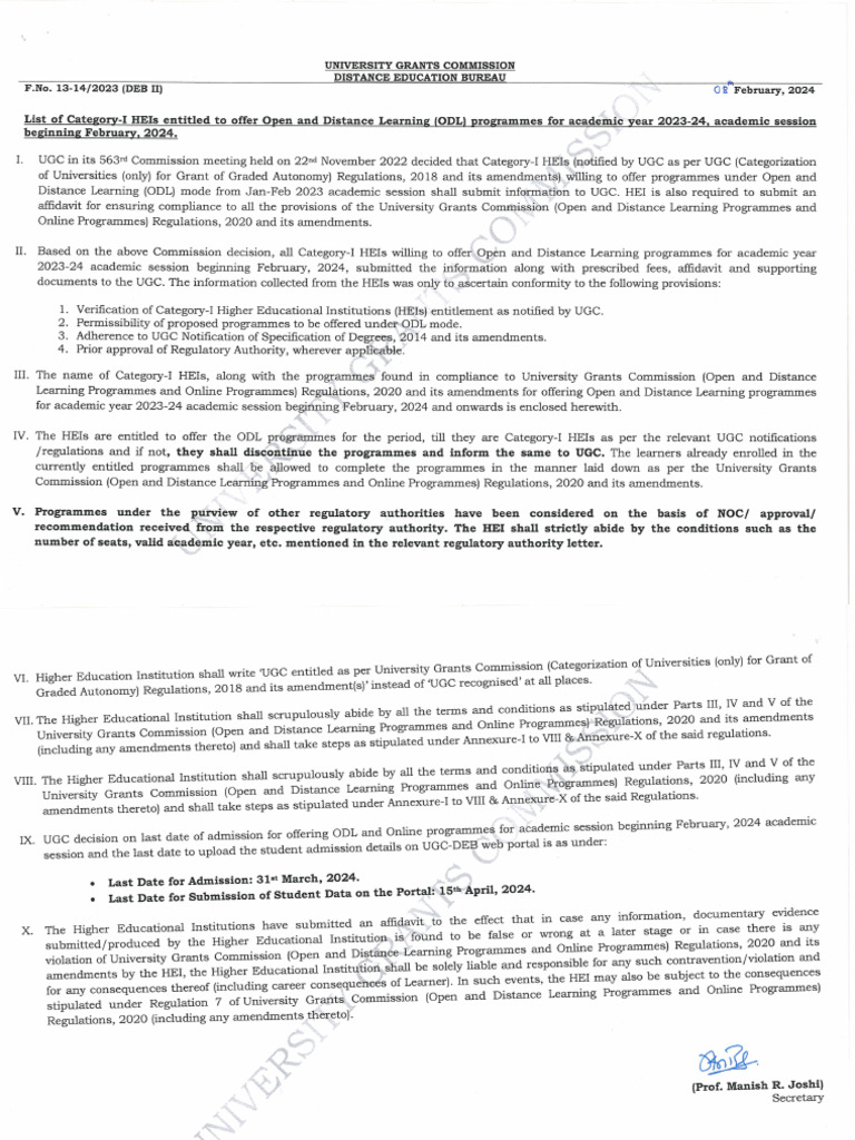 UGC DEB Approval 2023 24 Updated | PDF | Bachelor's Degree | Social Science