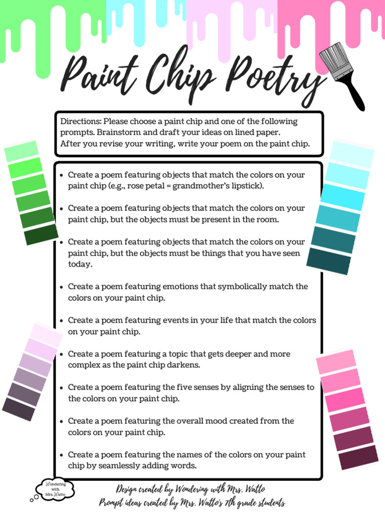Paint Chip Poetry Prompts-1-1 | PDF