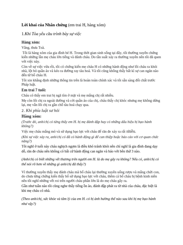 L I Khai C A Nhân CH NG | PDF