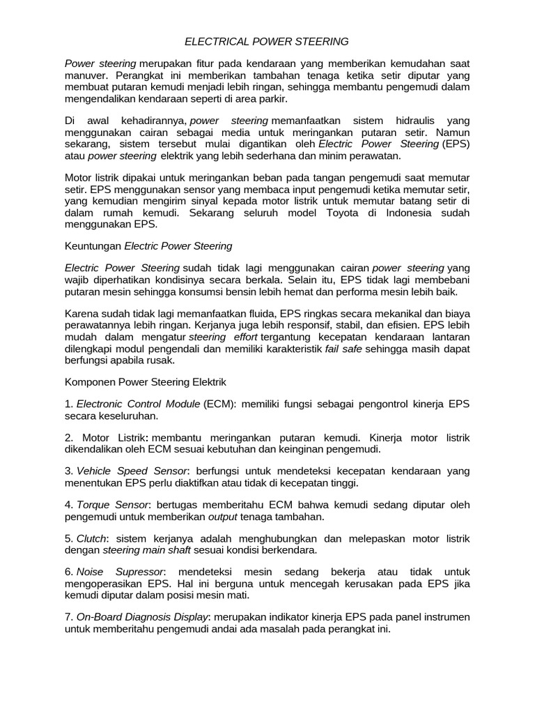 Electrical Power Steering | PDF