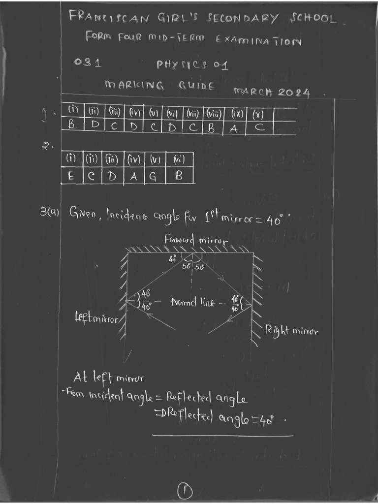 PHY F4 MARKING Ifakara | PDF
