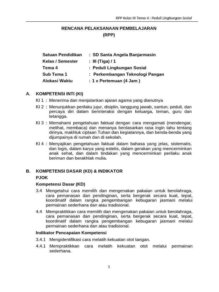 RPP Tema 4 | PDF