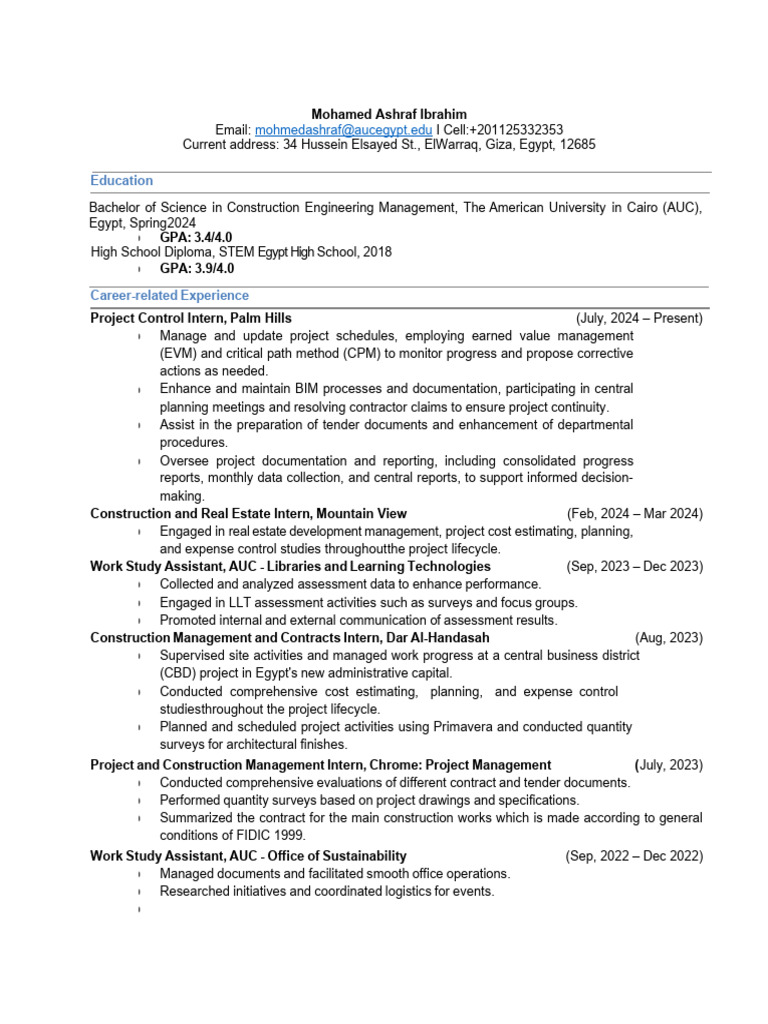 Mohamed Ibrahim - Resume Updated | PDF