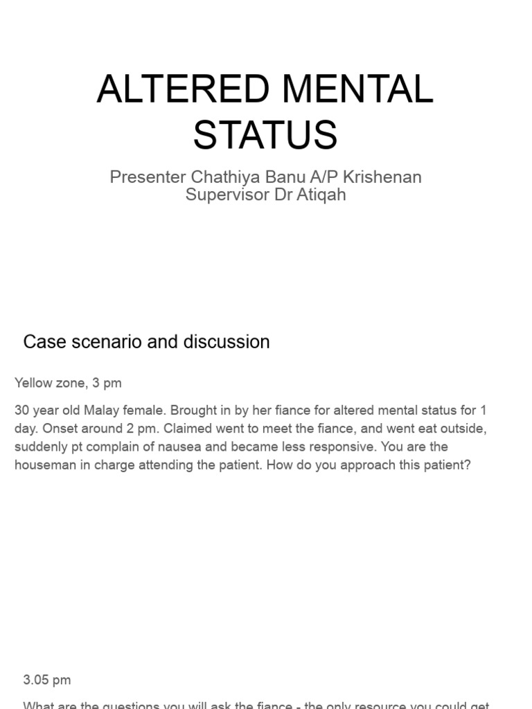 ALTERED MENTAL STATUS | PDF