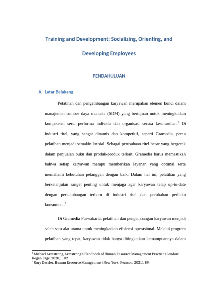 Training and Development Tugas | PDF