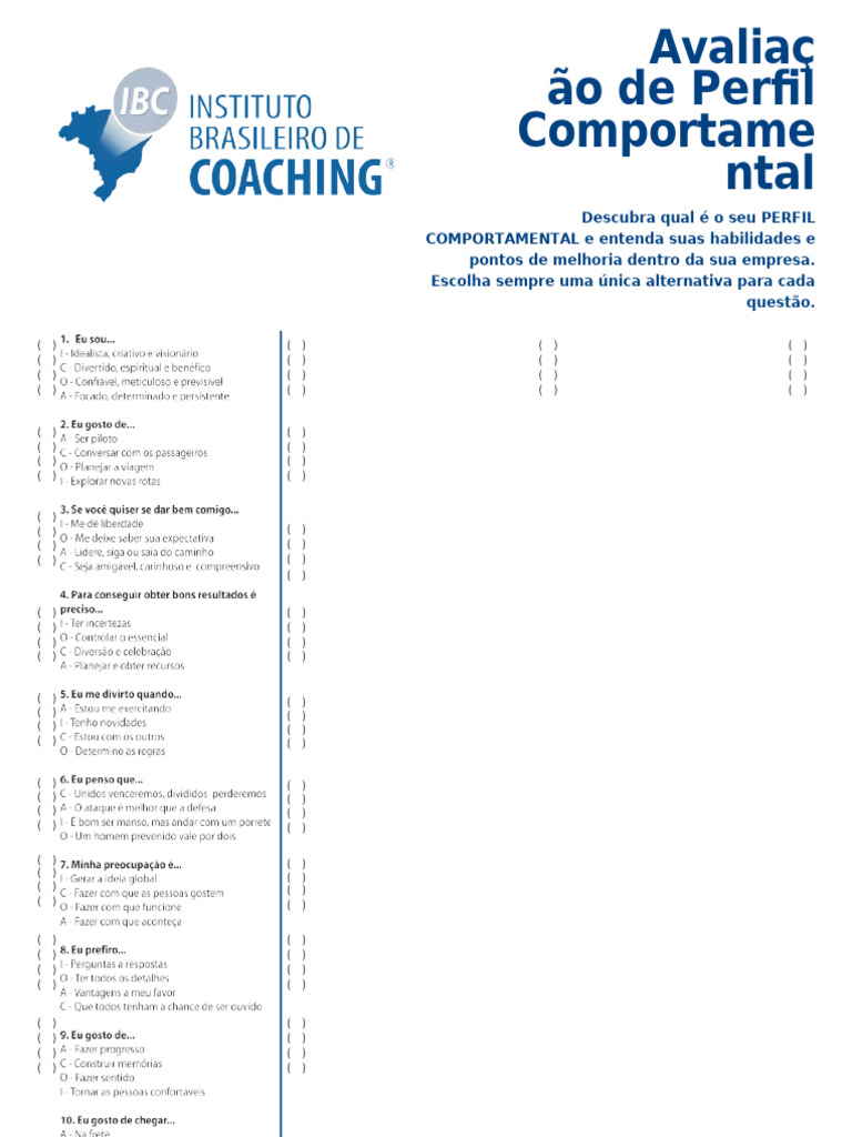 Teste Perfil Comportamental | PDF
