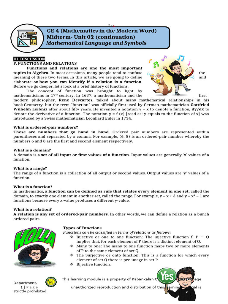 Ge 4 MMW Midterm Coverage | PDF | Function (Mathematics) | Deductive Reasoning