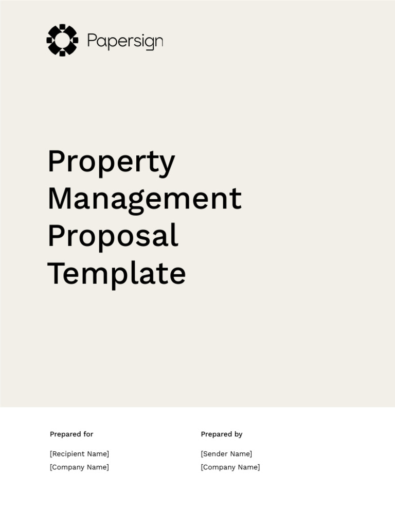 Property Management Proposal Template | PDF