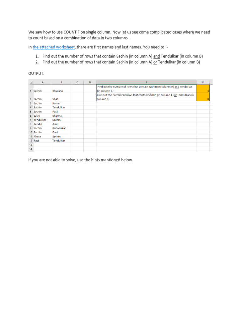 CountIf-Two Column Data-Array | PDF | Technology & Engineering