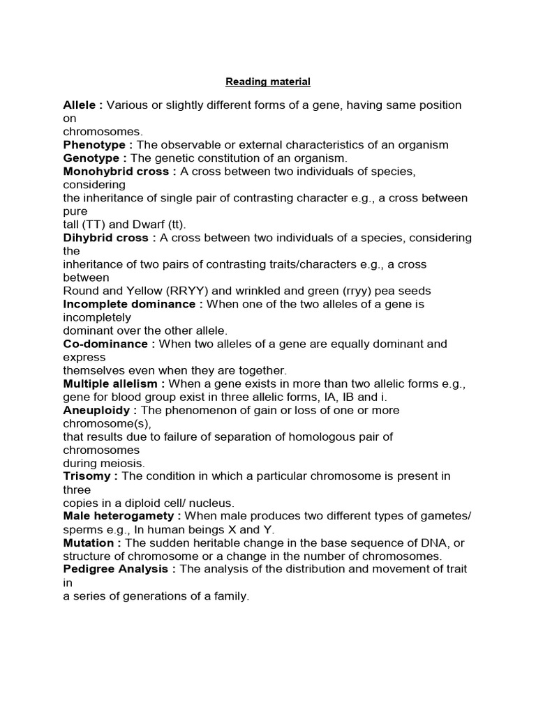 Reading Material Heredity | PDF