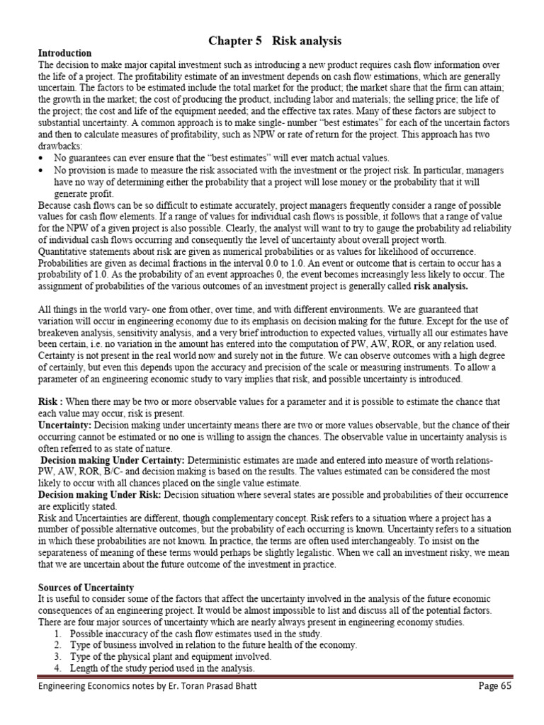 CH 5 Risk Analysis FWU | PDF
