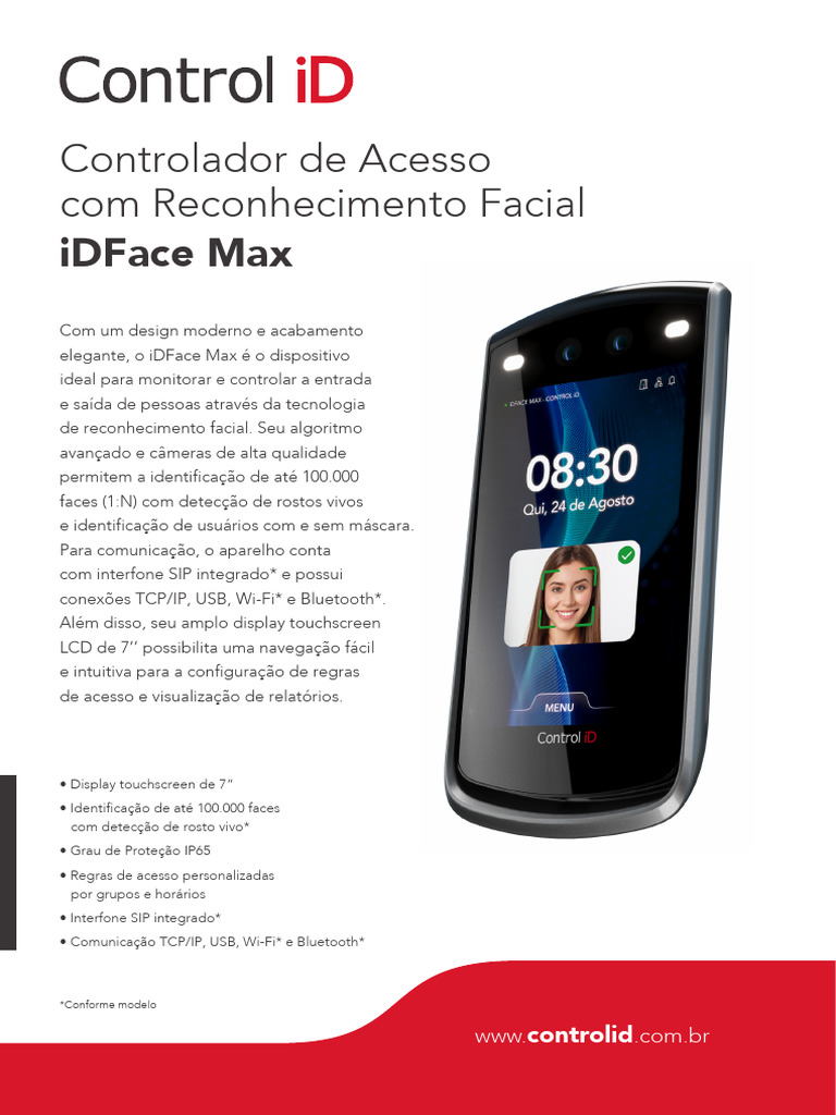 Idface Max Datasheet PT | PDF | Computer Science | Digital Technology