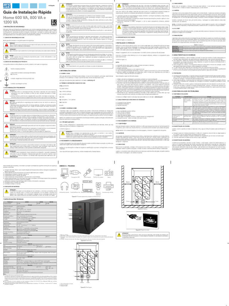 WEG Nobreak Home Guide Installation 10006069909 PT en Es | PDF