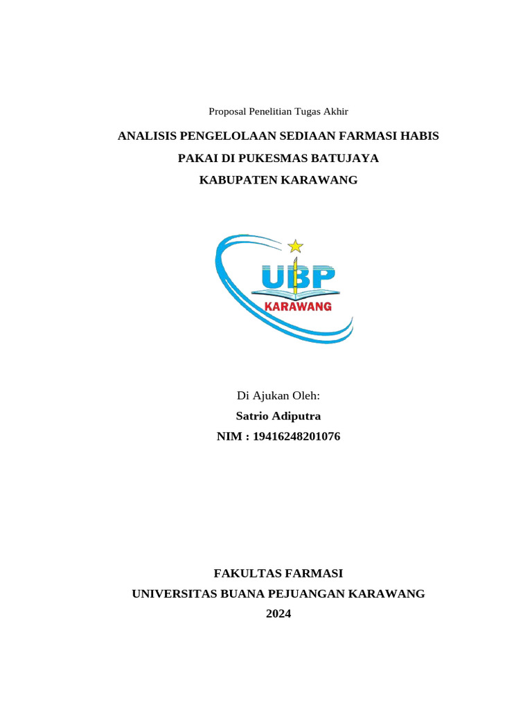 Proposal Satrio, Rabu 21 Agustus 2024 Jam | PDF
