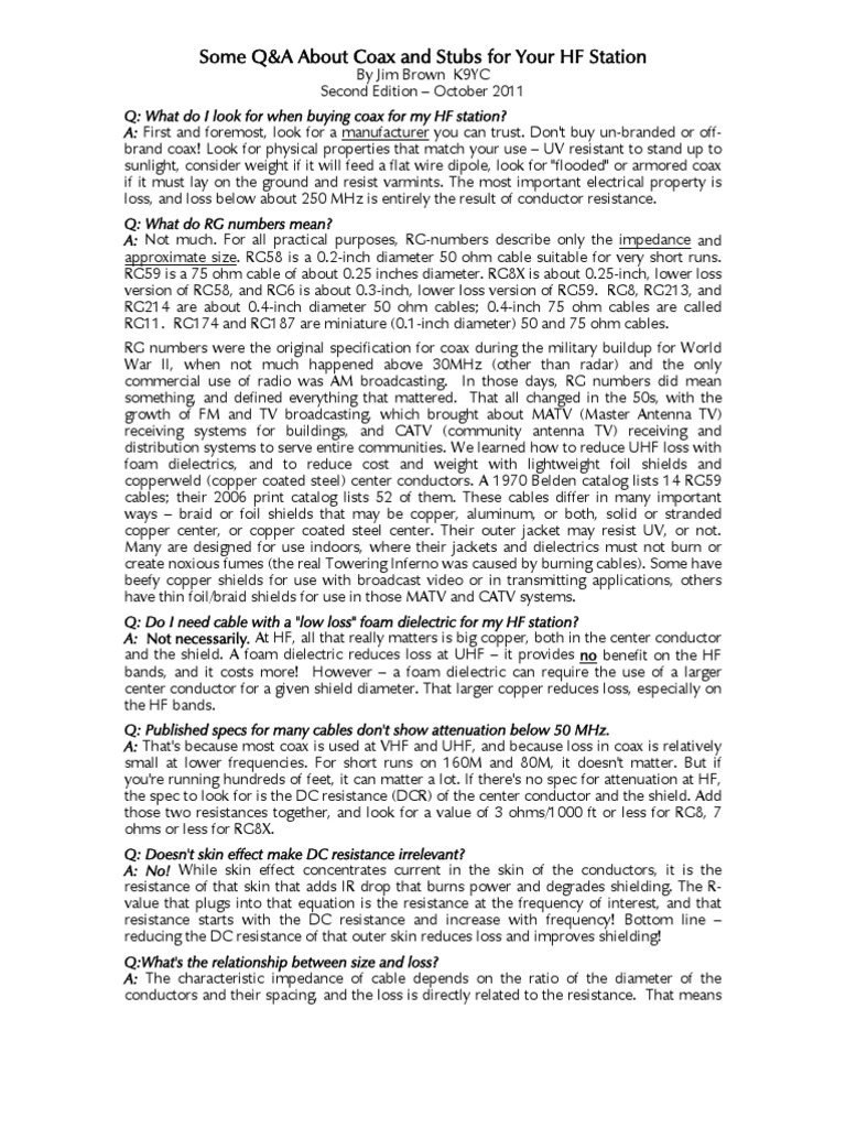 Coax Stubs | PDF | Coaxial Cable | Amplifier