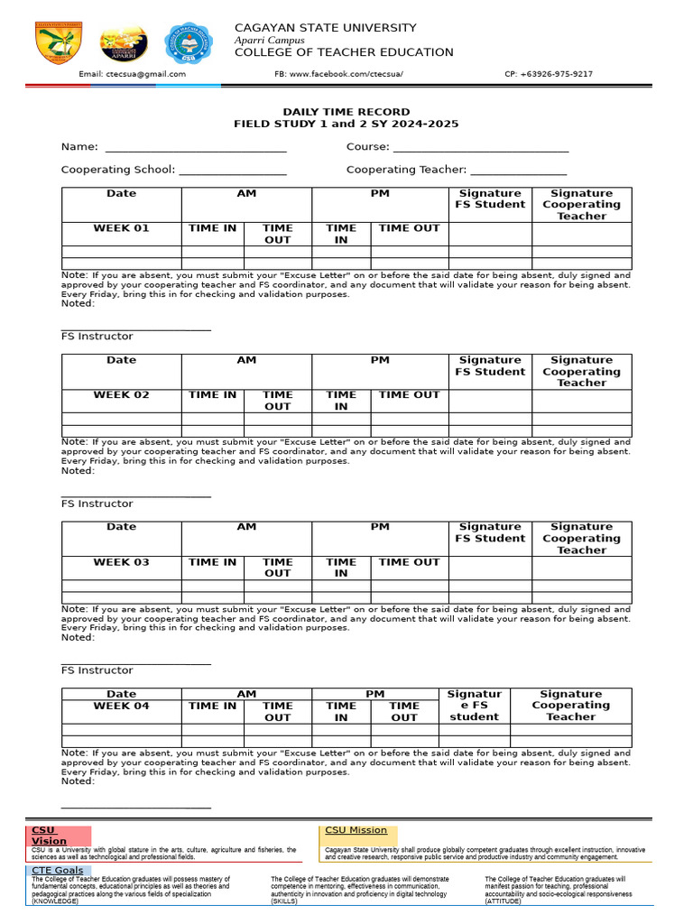 Daily Time Record | PDF