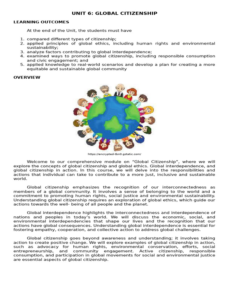 Module 6 Global Citizenship | PDF