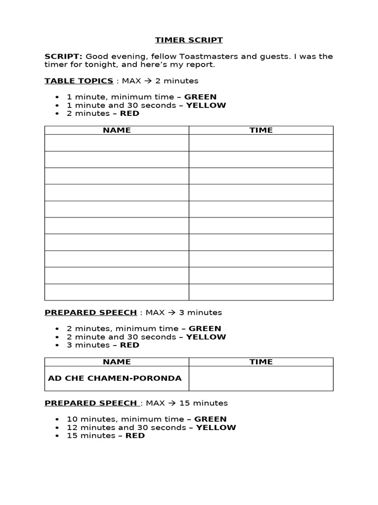 Timer Script | PDF Timer Script | PDF