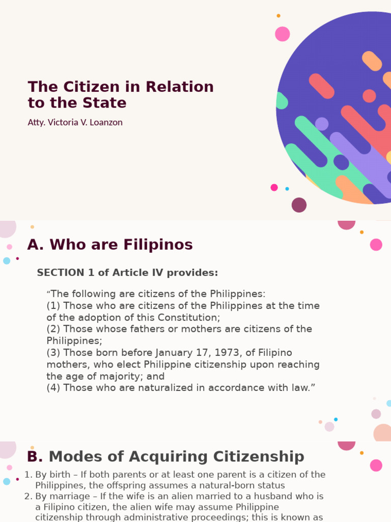 The Citizen in Relation To The State May 2024 | PDF