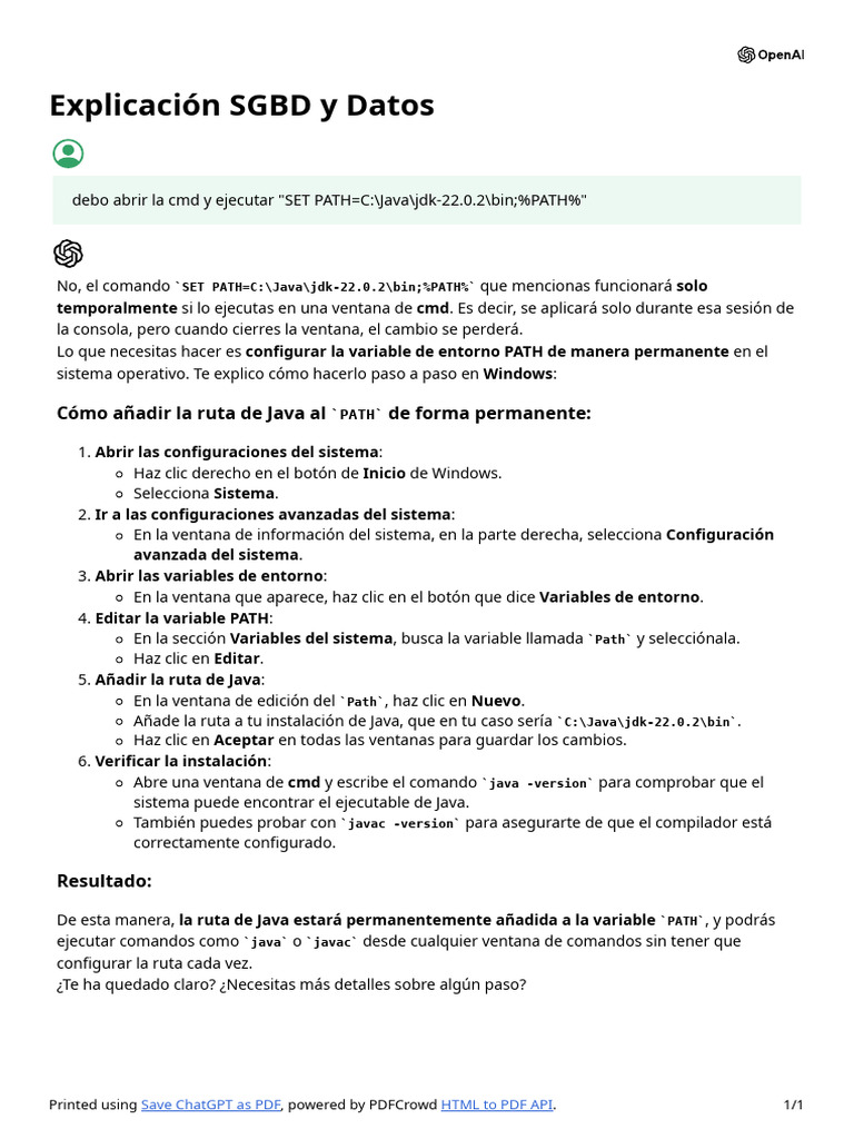 Explicación SGBD y Datos | PDF