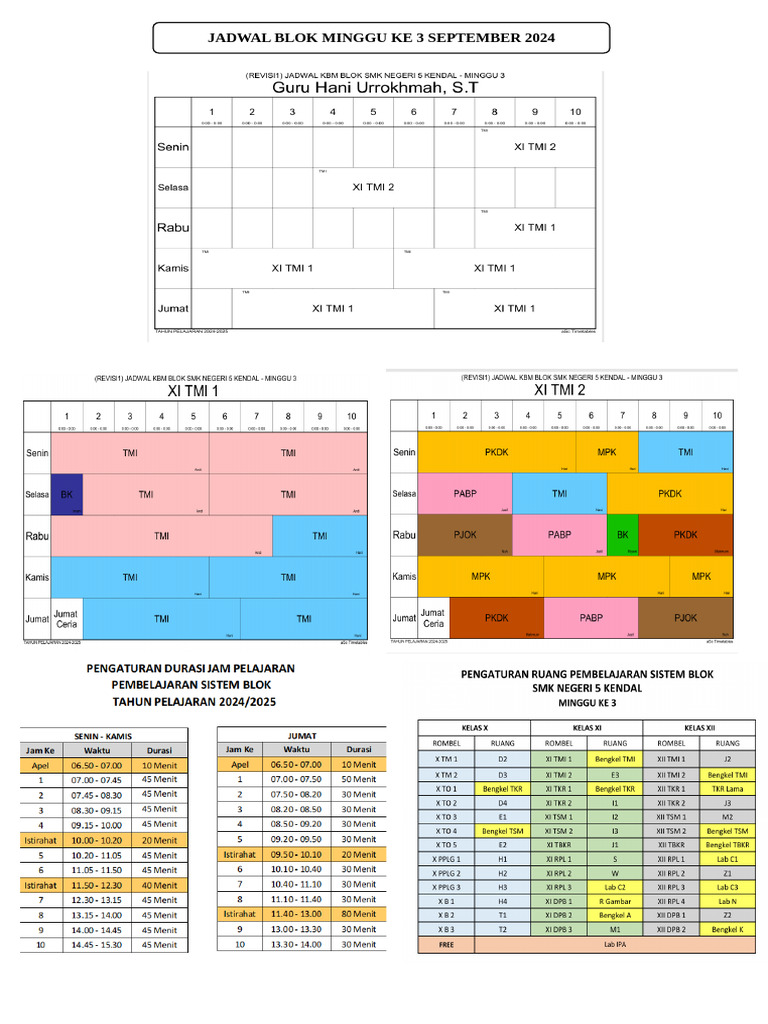 Jadwal Minggu 3 September 2024 | PDF