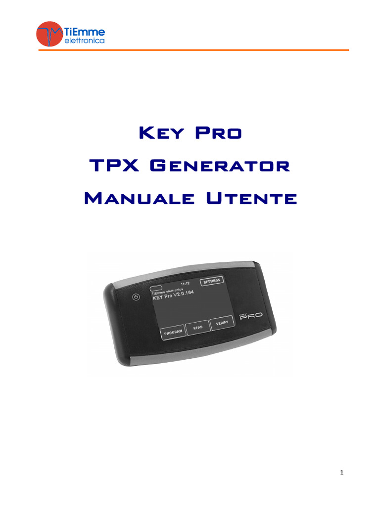 DMANH01000001 - Manuale Utente KeyPRO - IT | PDF