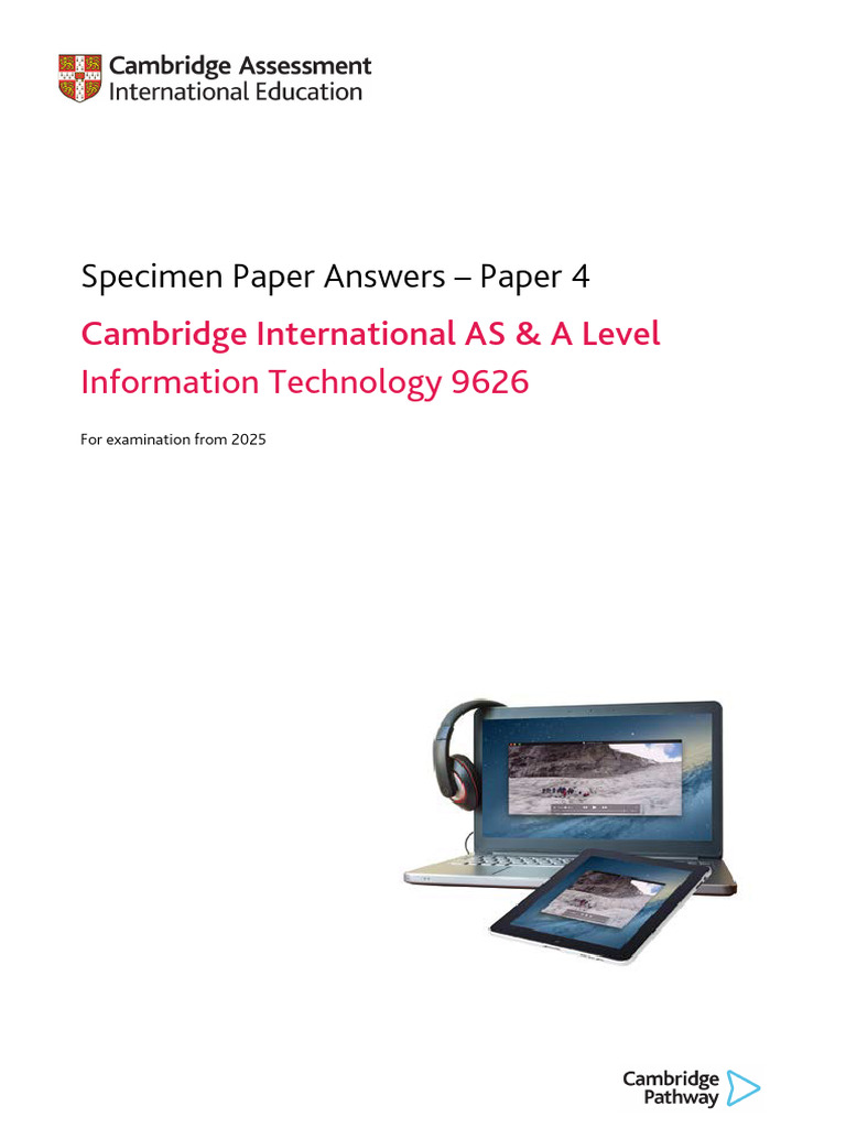 9626 Specimen Paper Answers Paper 4 (For Examination From 2025) | PDF