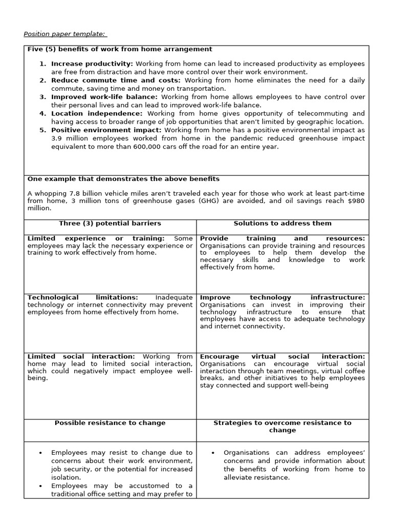 BSBCMM511 - Position Paper Template.v1.0 | PDF