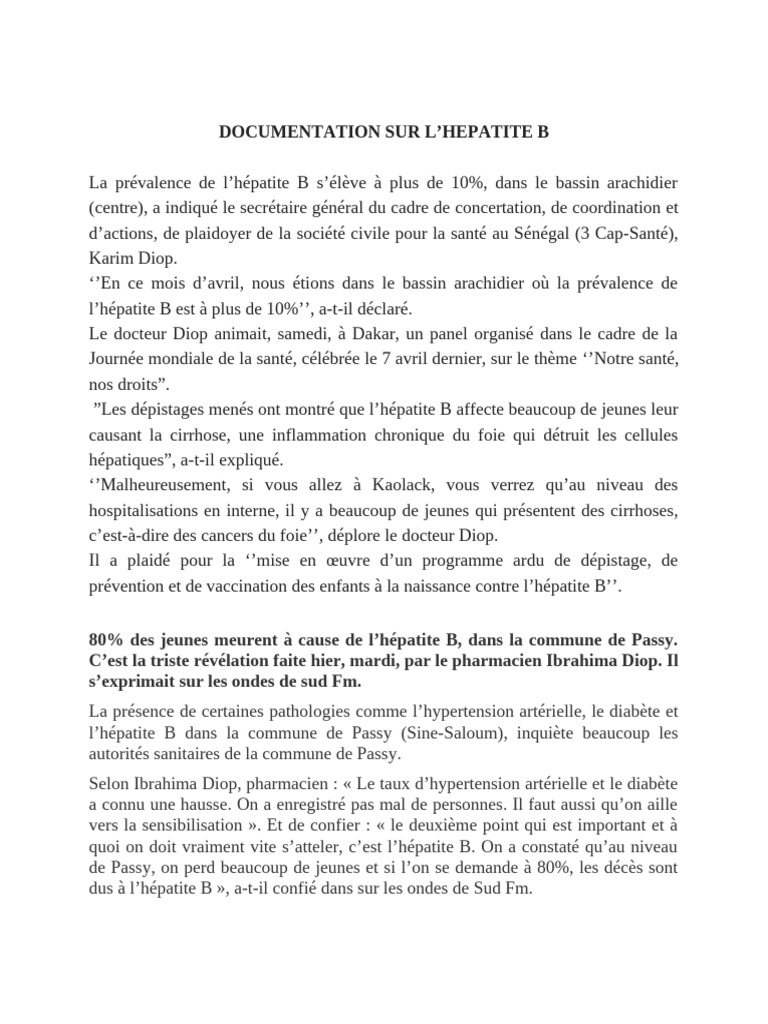 Documents Hépatite | PDF