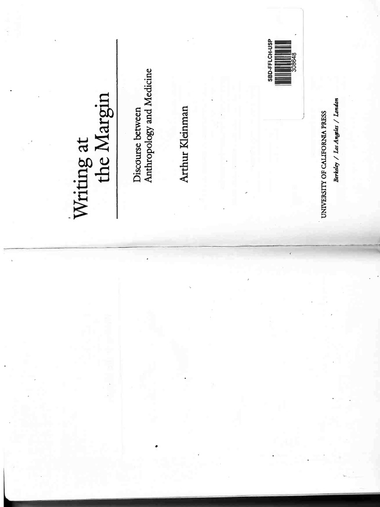 Writing at The Margin Discourse Between Anthropology and Medicine (1997 ...