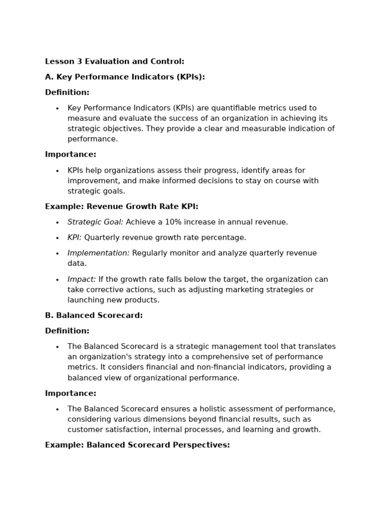 Lesson 3 Evaluation and Control | PDF