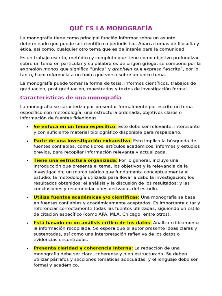 Monografìa | PDF