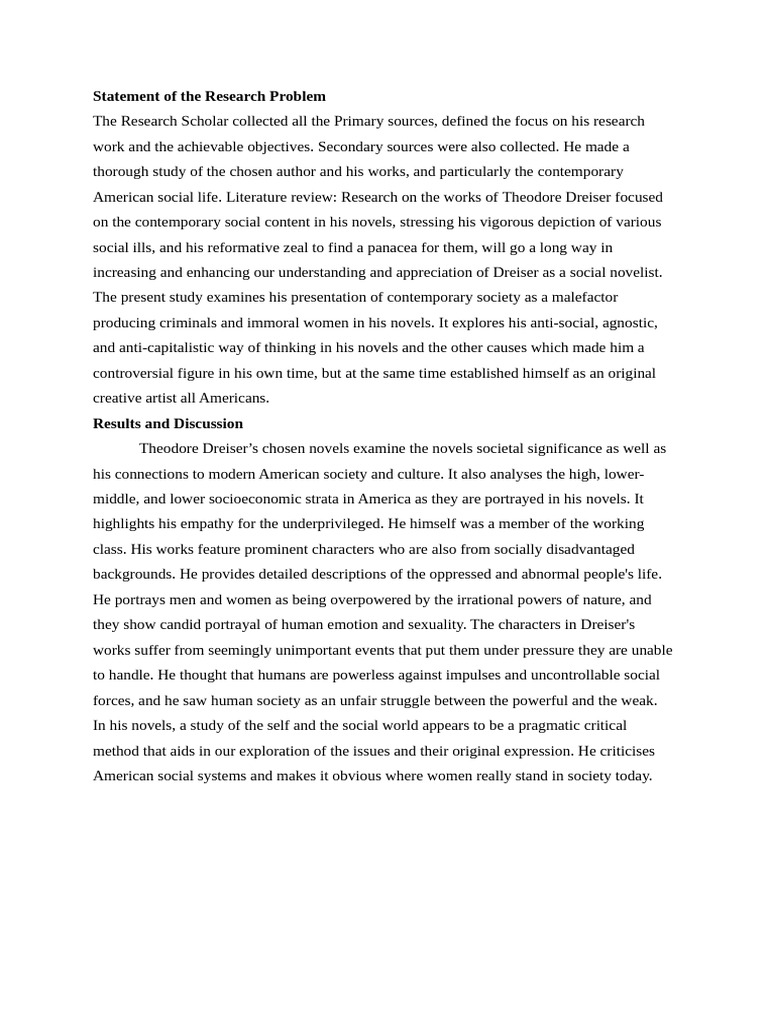 Statement of The Research Problem | PDF