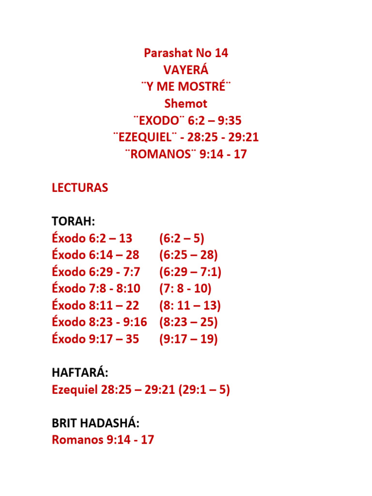 Parashat No 14 Vayerá 5783-23 | PDF | Libro del éxodo | Tetragrammaton
