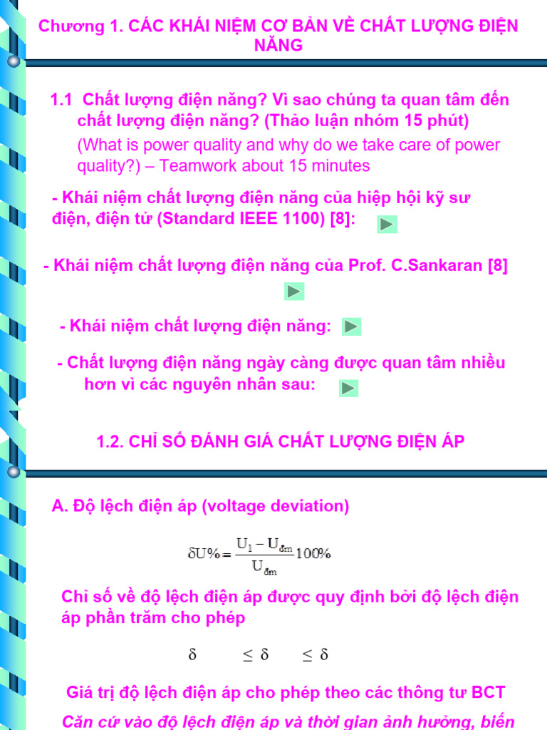 01. POWER QUALITY 2023 CT Đại Học T1 | PDF
