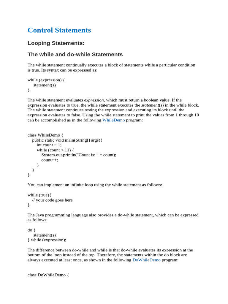 Unit - 3 Control Statements | PDF