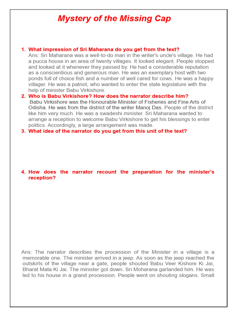 Missing Cap Q and A | PDF