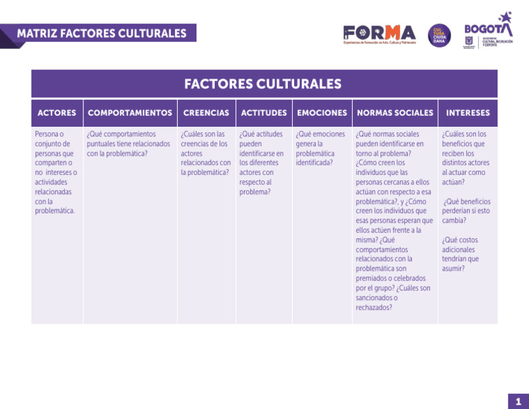 Matriz de Factores Culturales | PDF