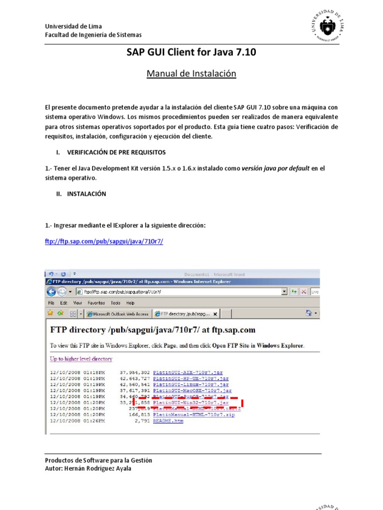 SAP GUI Client For Java 7 | PDF | Java (lenguaje de programación) | Interfaces gráficas de usuario