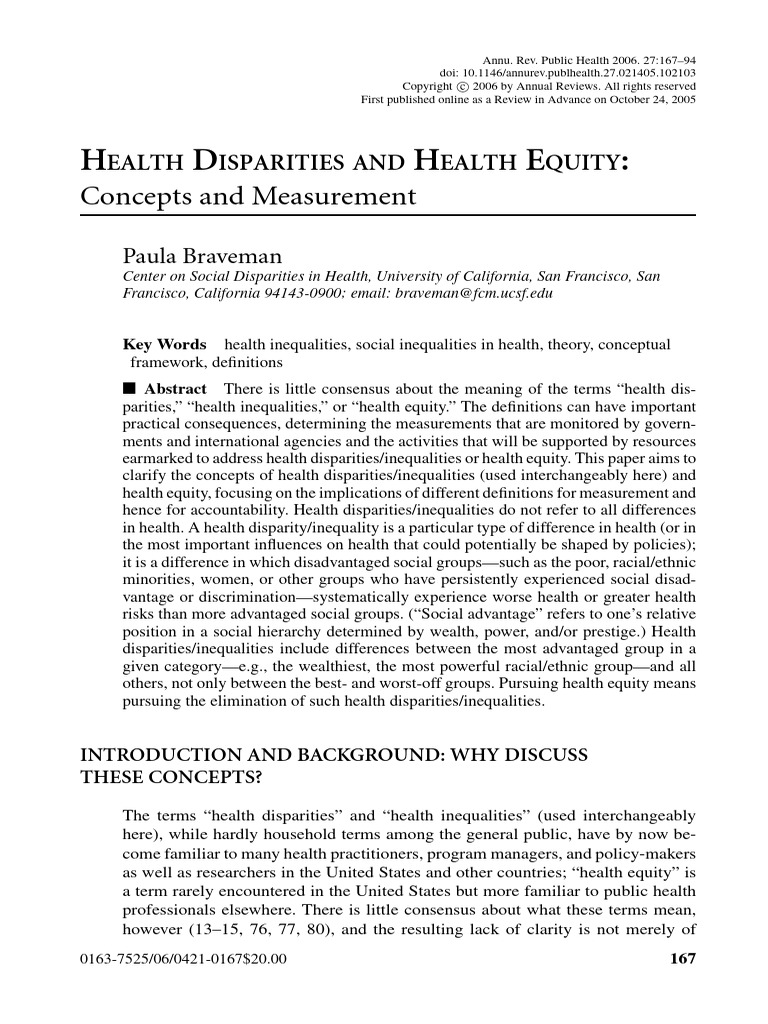 Health Disparities and Health Equity | PDF
