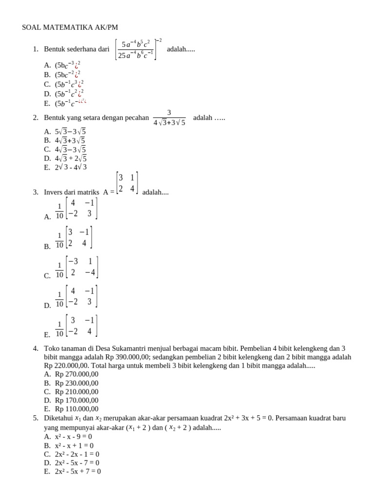 SOAL PAKET BDP Dan AK | PDF