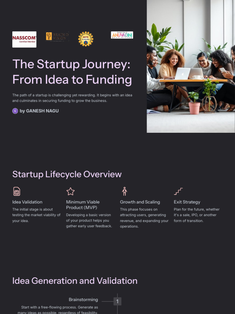The Startup Journey From Idea To Funding | PDF