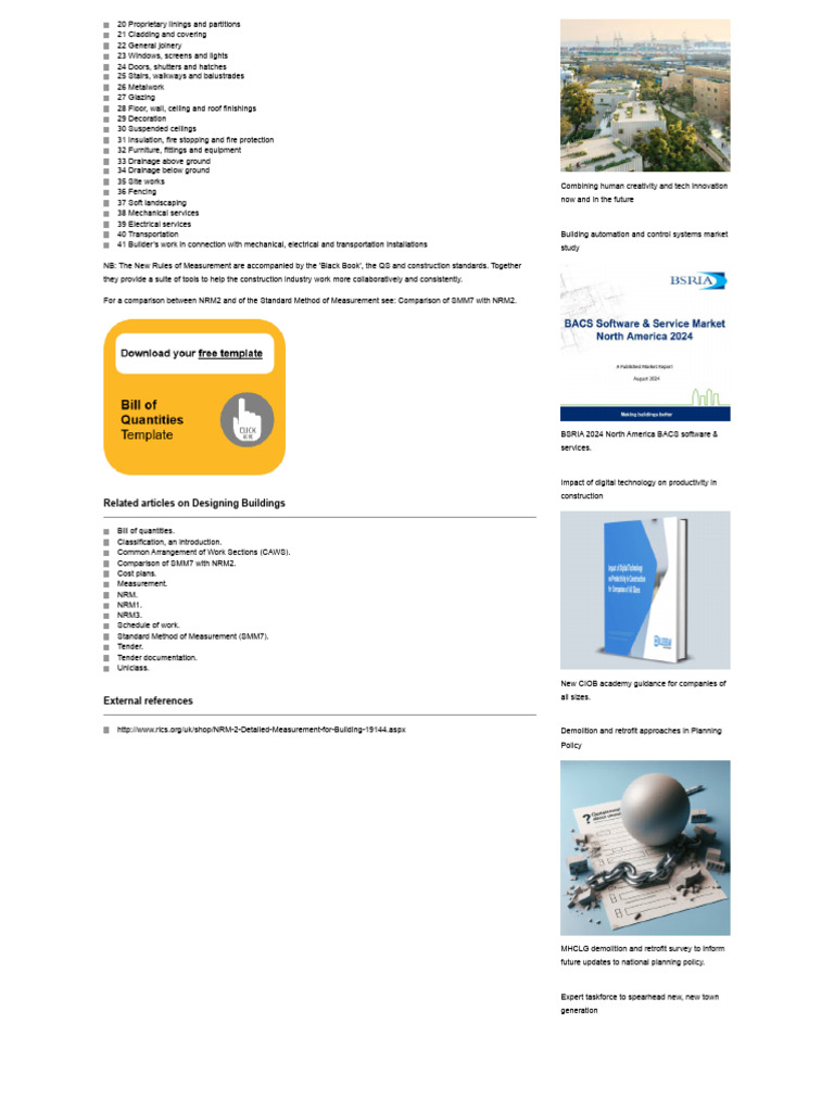 NRM2 - Designing Buildings | PDF